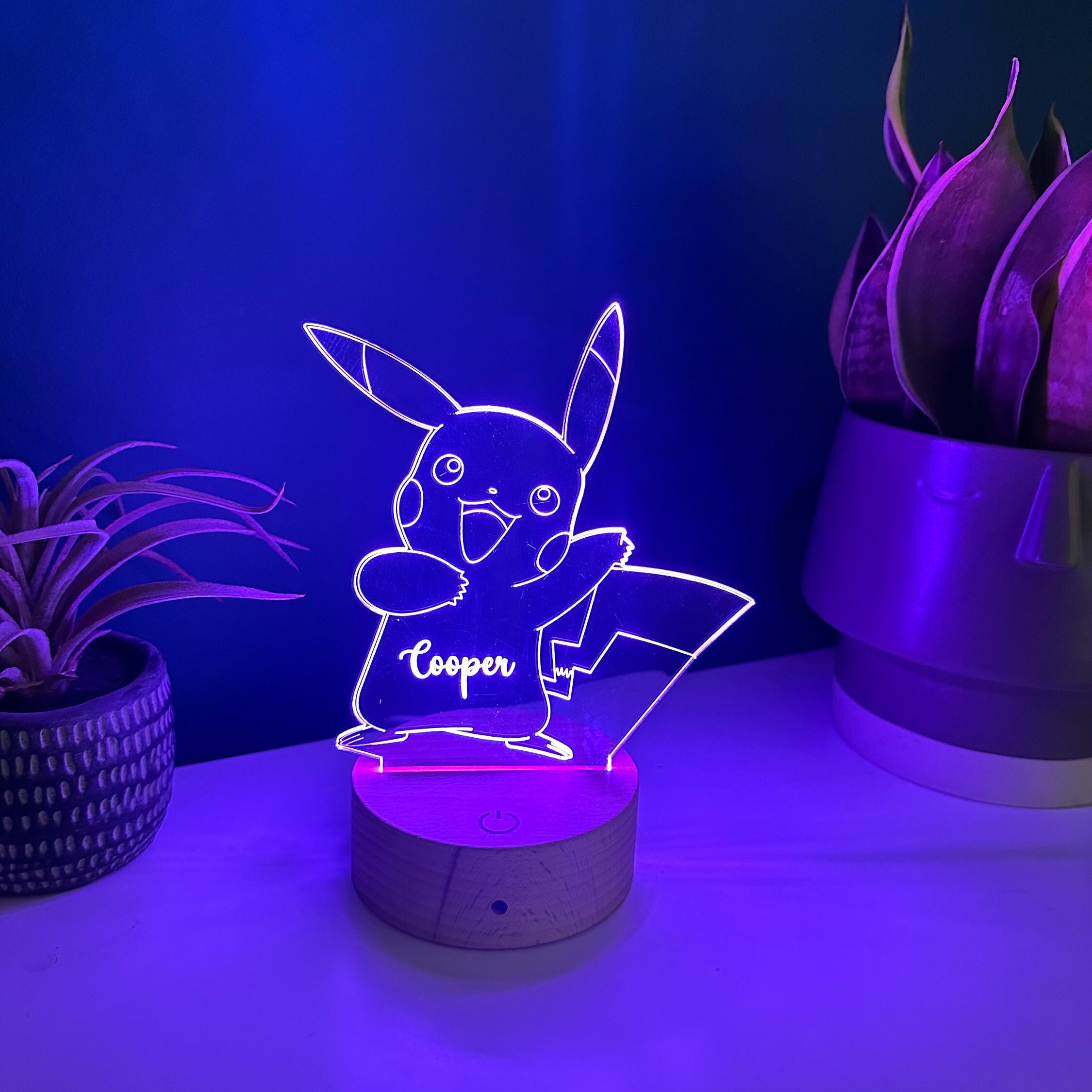 Pikachu Illusion LED Lamp 7 Colour , Anniversary Gift for Him or Her ...