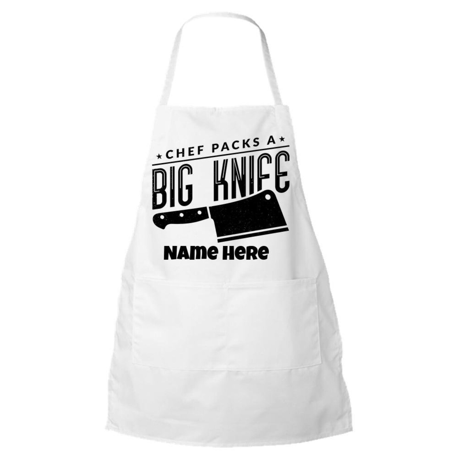 Personalized Chef Name Apron Chef Packs A Big Knife Apron | Etsy