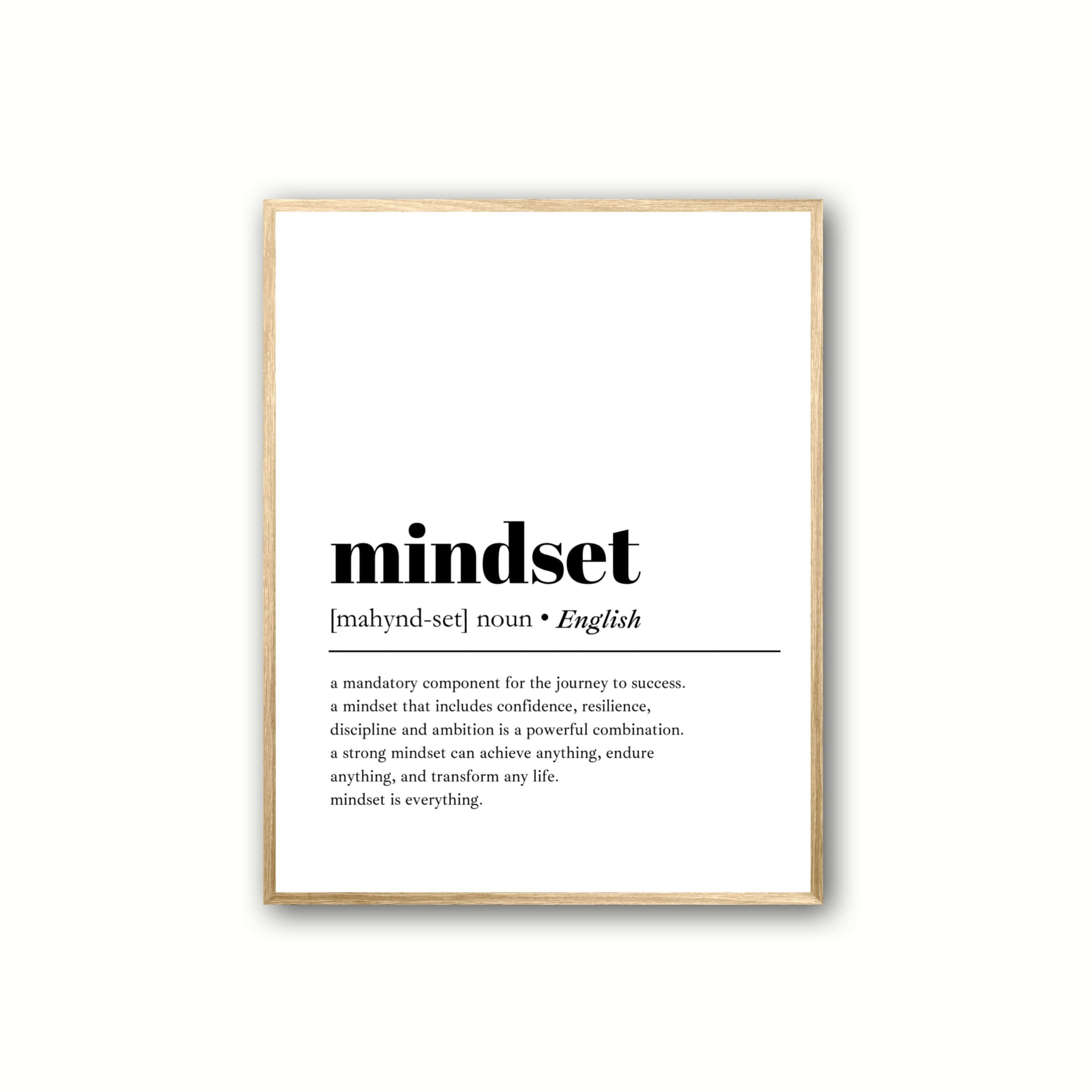 Mindset Definition | Home Office Wall Art I Inspirational Quote Prints ...