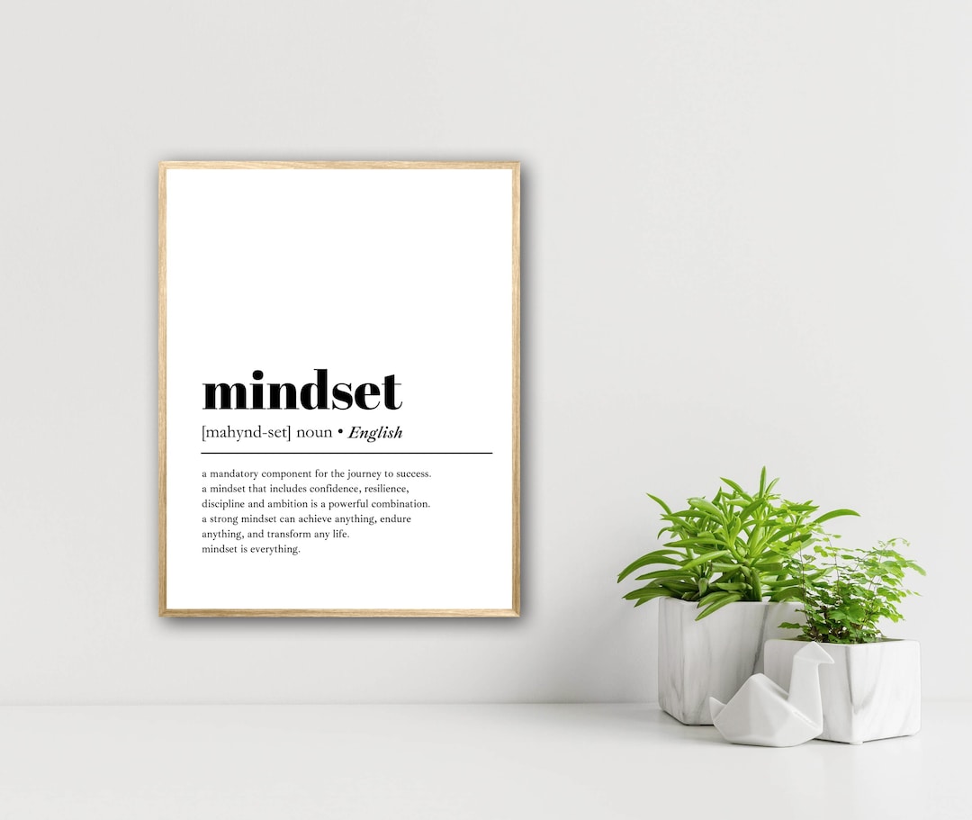 Mindset Definition | Home Office Wall Art I Inspirational Quote Prints ...