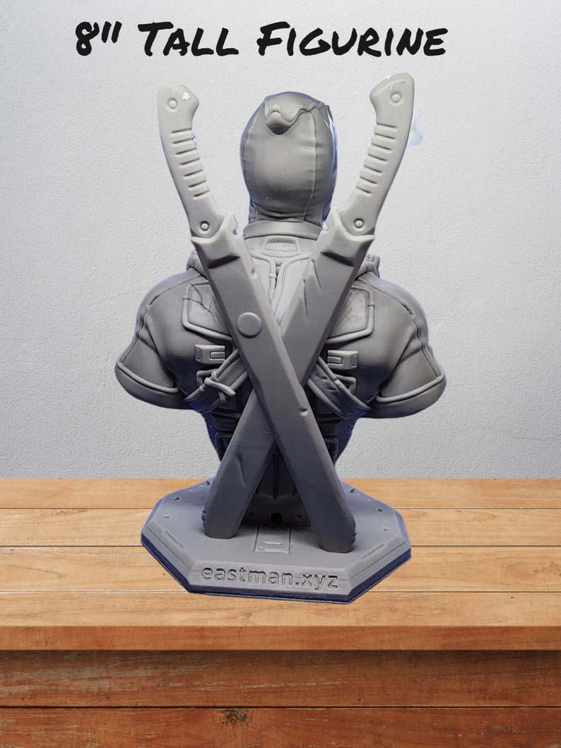 Deadpool Bust Statue 8 Tall High Quality 3D Resin Print 4k Resolution ...