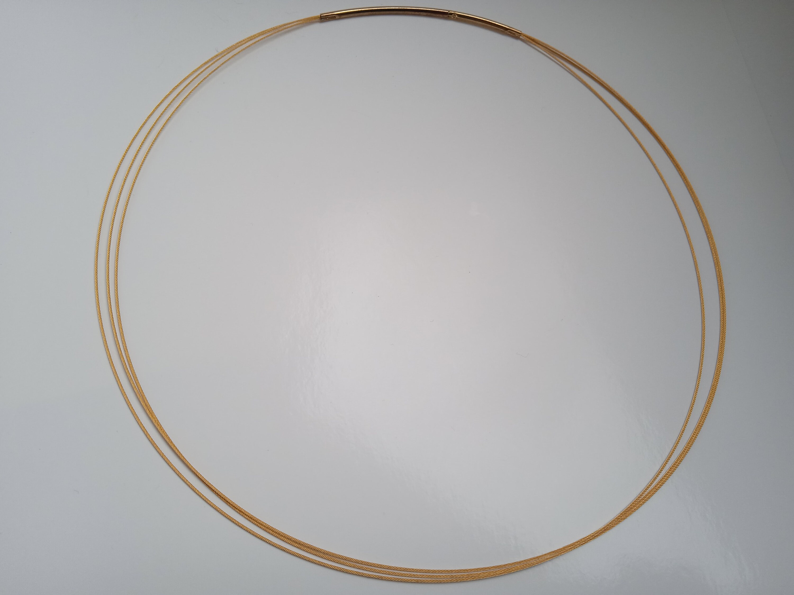 3-row Golden Choker, Flexible Fine Jewelry Ropes, Narrow Clasp for Many ...