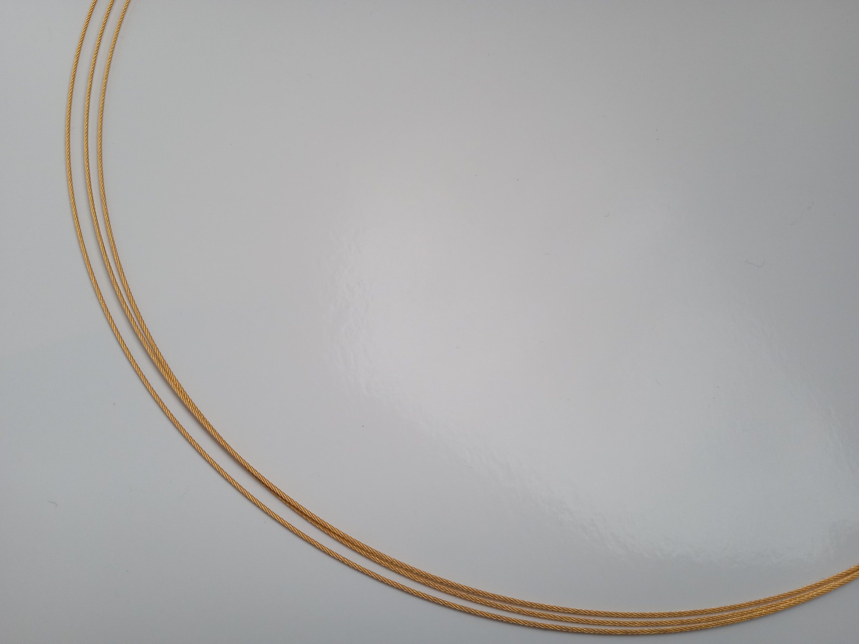 3-row Golden Choker, Flexible Fine Jewelry Ropes, Narrow Clasp for Many ...