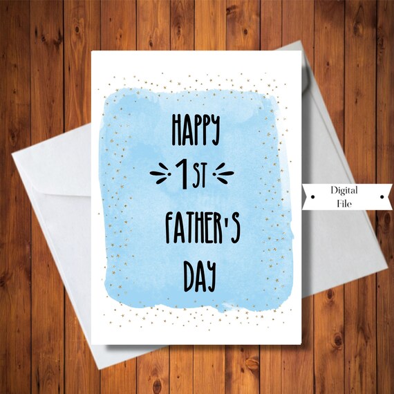 1st Father's Day Card Dad-To-Be Card Watercolour 1st | Etsy