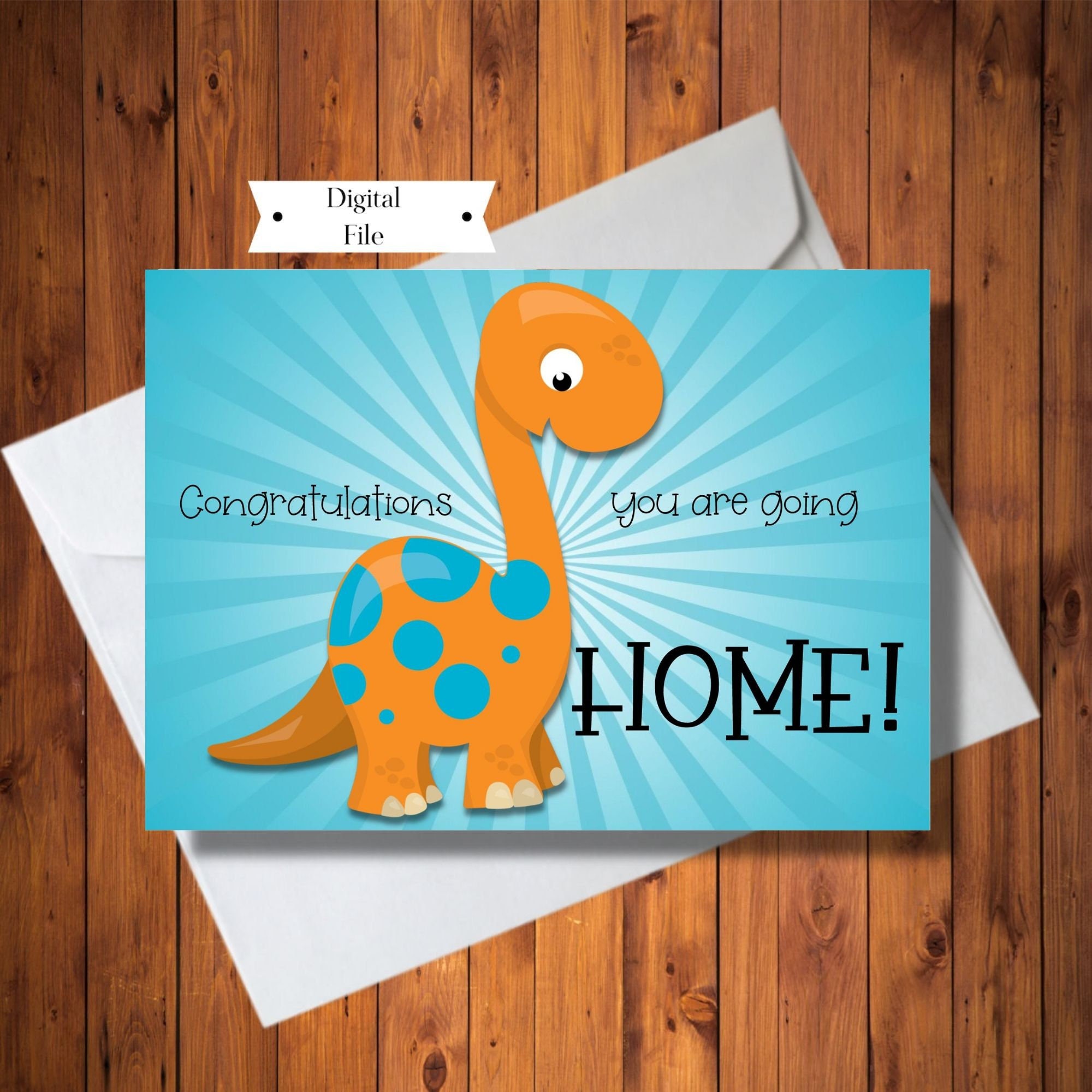 Paper & Party Supplies New Baby Card New Baby Boy Dinosaur Card ...