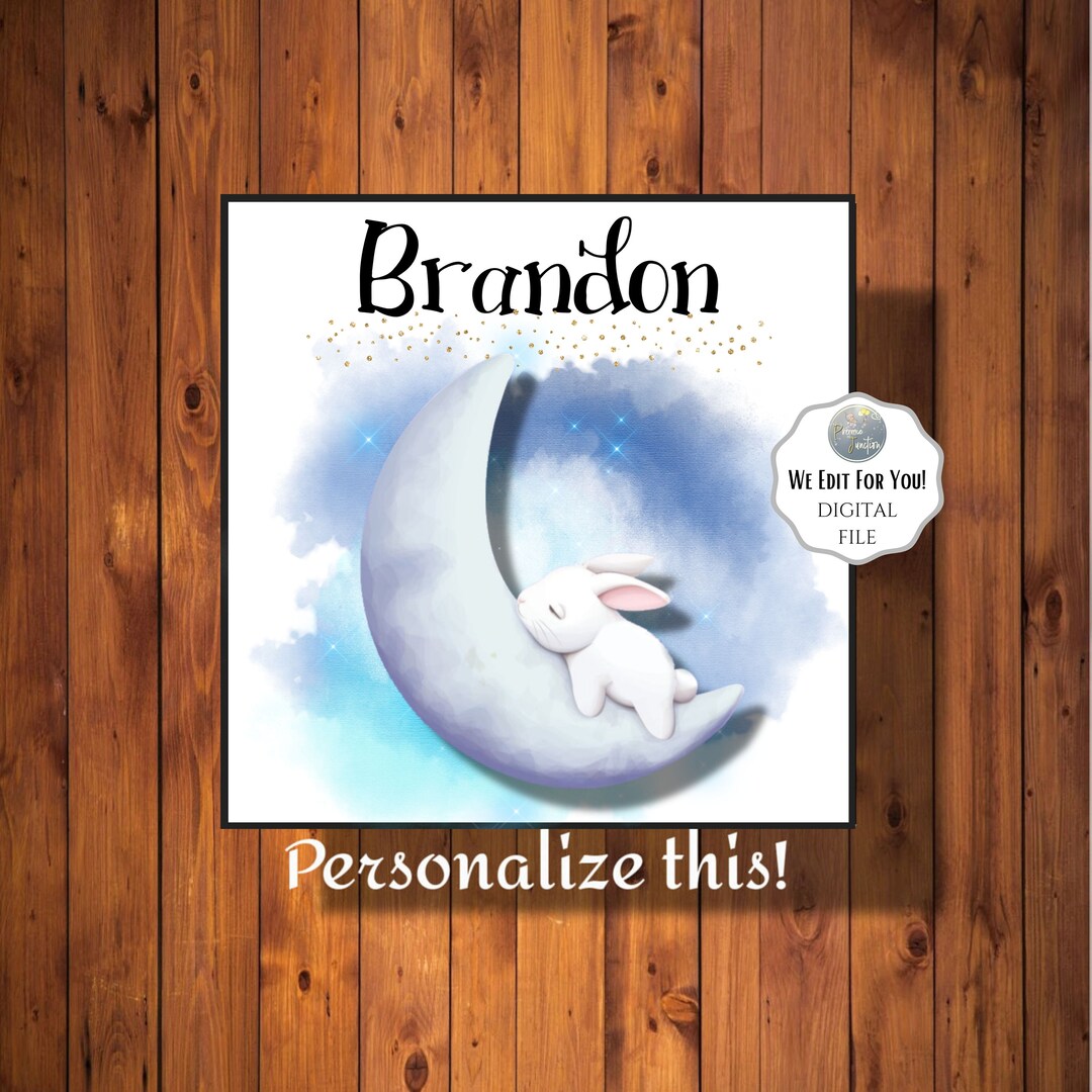 Personalized Hospital Name Crib Card , Adorable Moon and Bunny Hospital ...