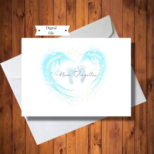 Sympathy Card for Loss of Infant, Never Forgotten Blue Heart With Baby ...