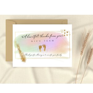 NICU Thank You Card for Preemie Parents Upon Discharge, NICU Team Card ...