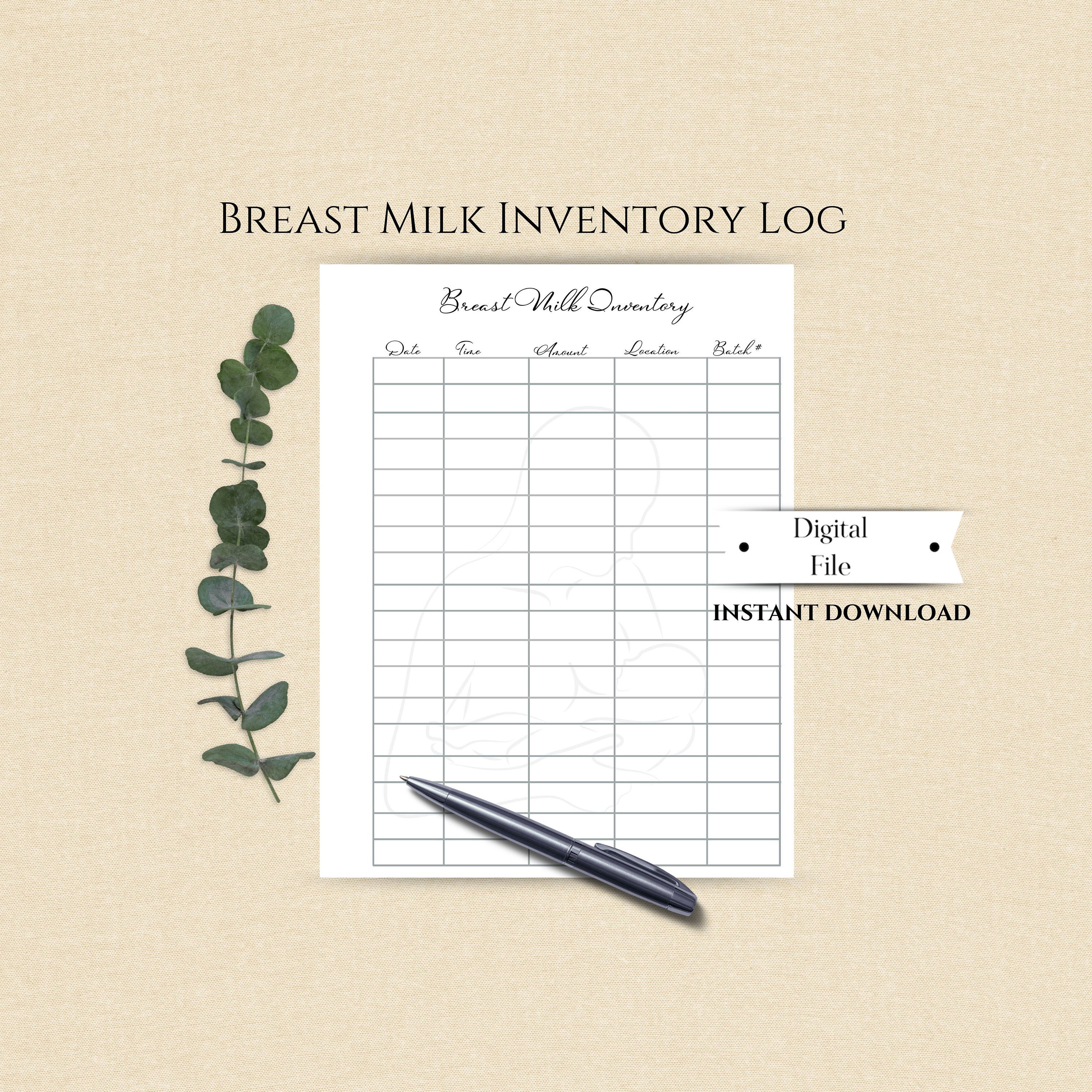 Breast Milk Inventory Log Breast Milk Storage Log NICU - Etsy UK