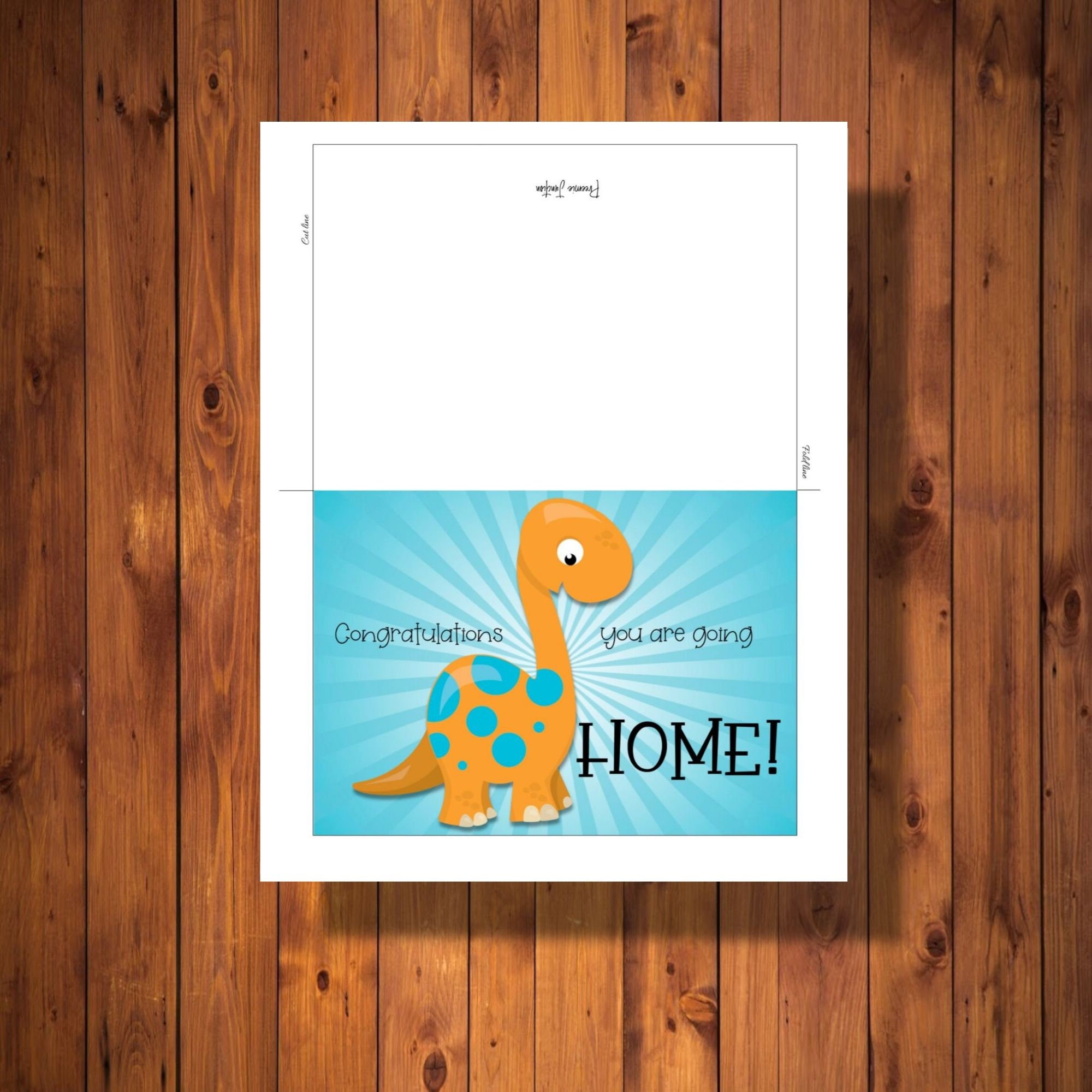 Congratulations Baby Card With Dinosaur Going Home From | Etsy
