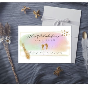 NICU Thank You Card for Preemie Parents Upon Discharge, NICU Team Card ...