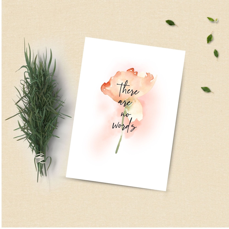 Sympathy Card, There Are No Words Card, Condolence Card, Thinking of ...