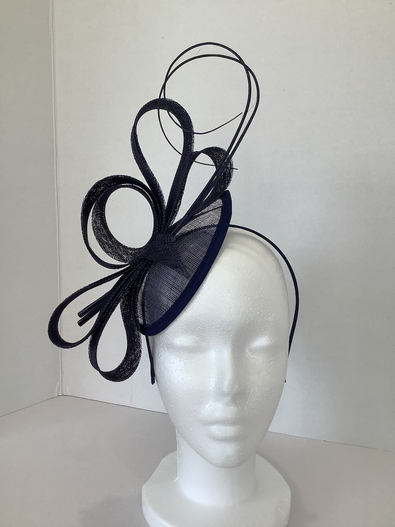 Large Navy Fascinator Wedding Fascinator Wedding Hat Navy - Etsy