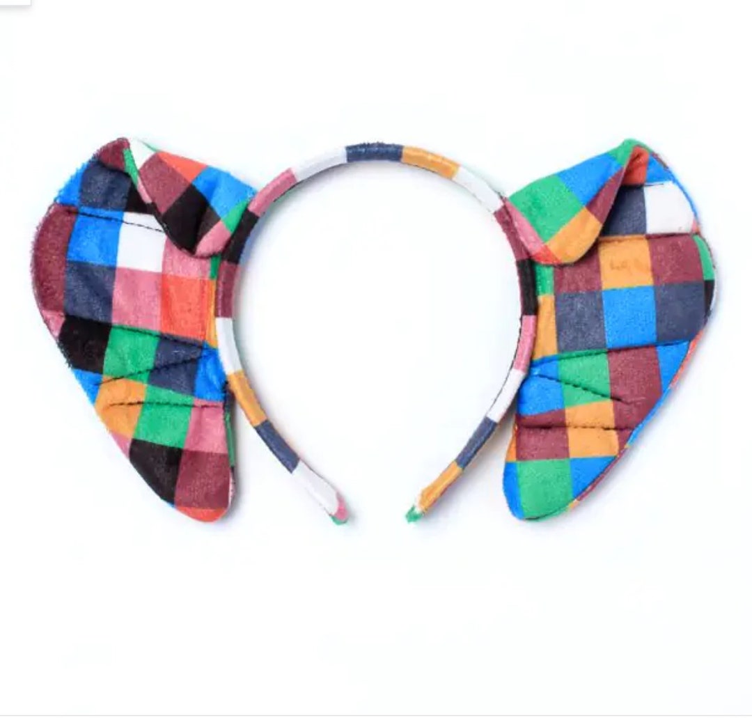 Elephant Costume Ears Patchwork Style , Fancy Dress Elephant Ears ...