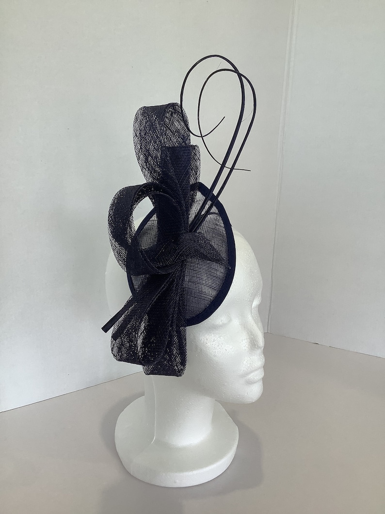 Large Navy Fascinator Wedding Fascinator Wedding Hat Navy - Etsy