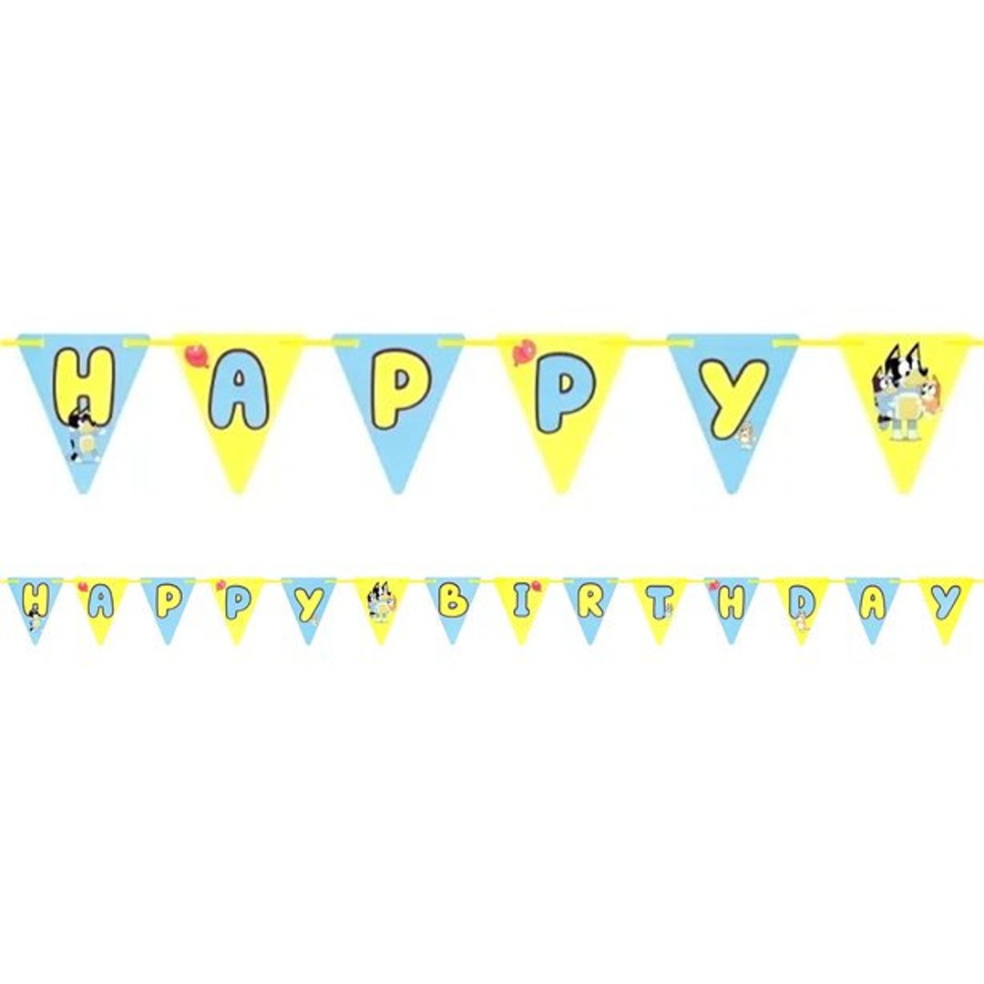 Banderines de fiesta Bluey decoraciones de cumpleaños Bluey - Etsy México