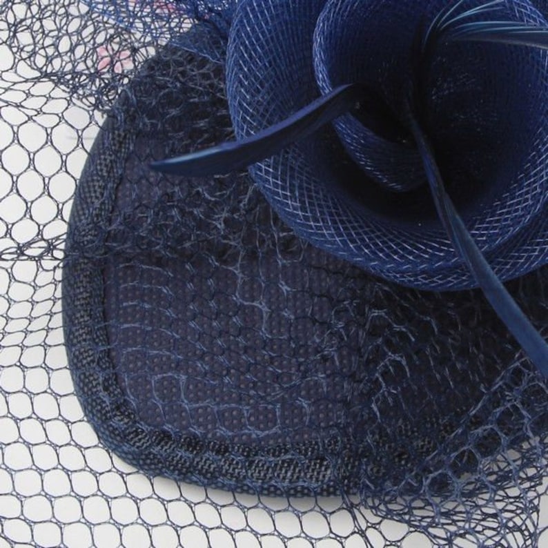 Navy Fascinator Small Skull Cap With Clip Fastener - Etsy