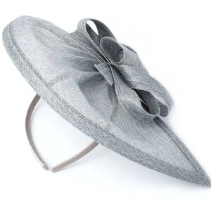 Large Light Grey Pointed Tip Hatinator/fascinator With Loops, Ascot ...