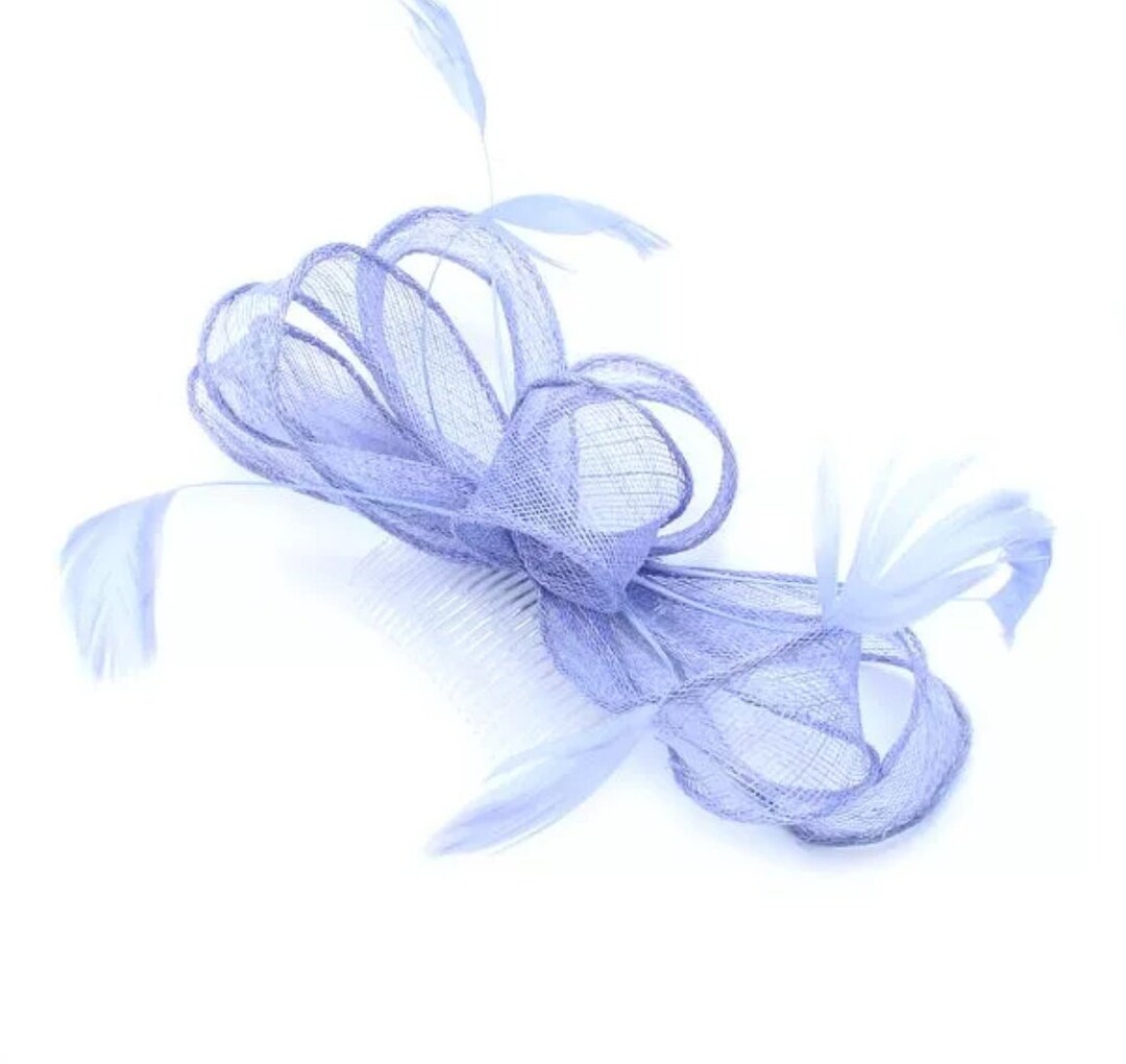 Large Blue Feather Fascinator, Wedding Fascinator, Blue Flower ...