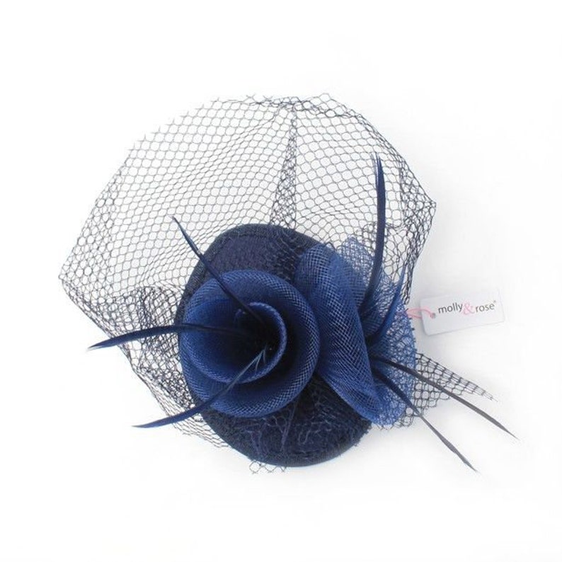 Navy Fascinator Small Skull Cap With Clip Fastener - Etsy