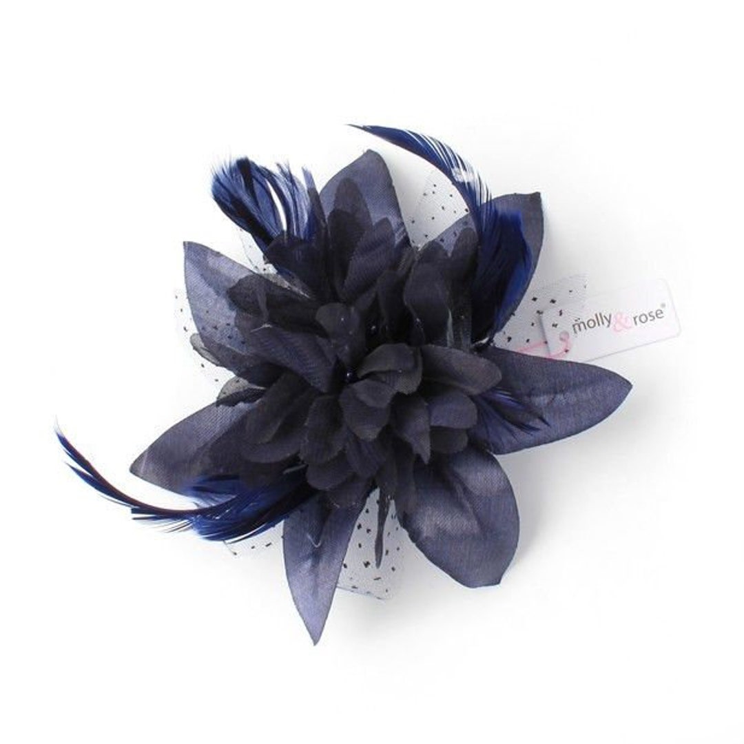 Navy Fascinator Feather Fascinator Wedding Fascinators Cocktail Hat ...