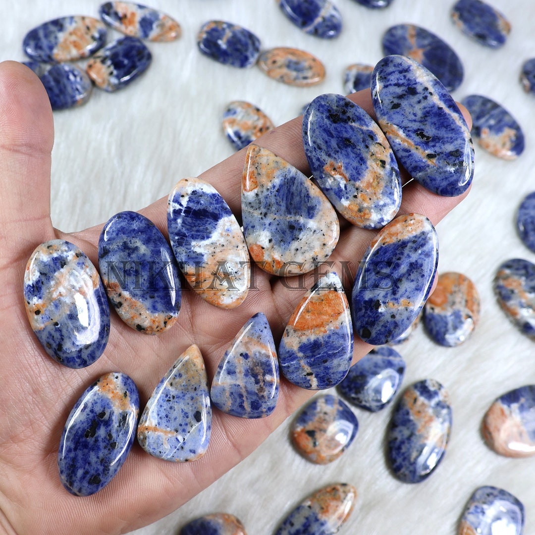 Sodalite Cabochon: Mix Shapes Multi Sodalite Natural Gemstones Bulk ...