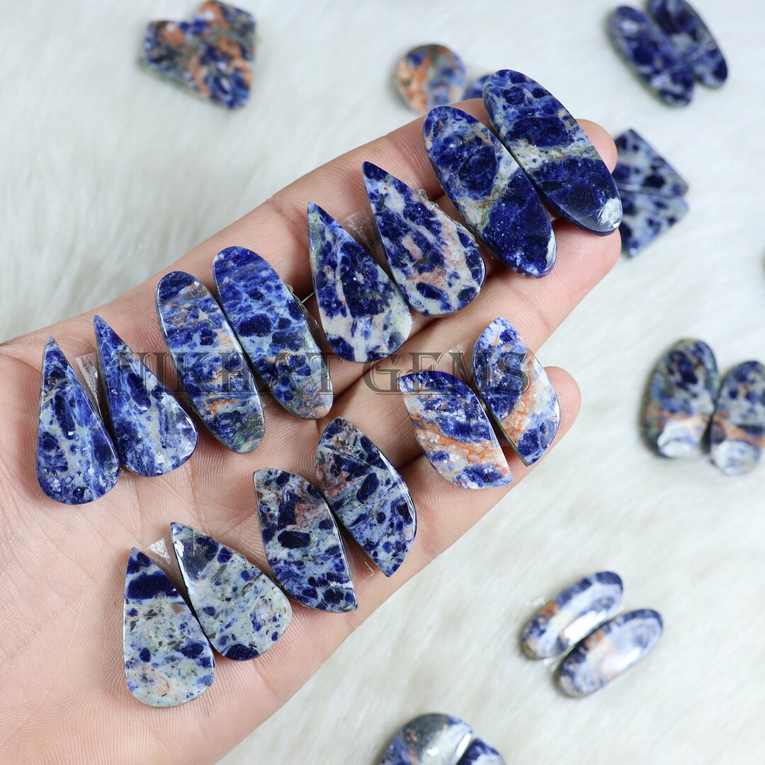 Sodalite Matched Pair, Amazing Blue Sodalite Pair Cabochon, Wholesale ...