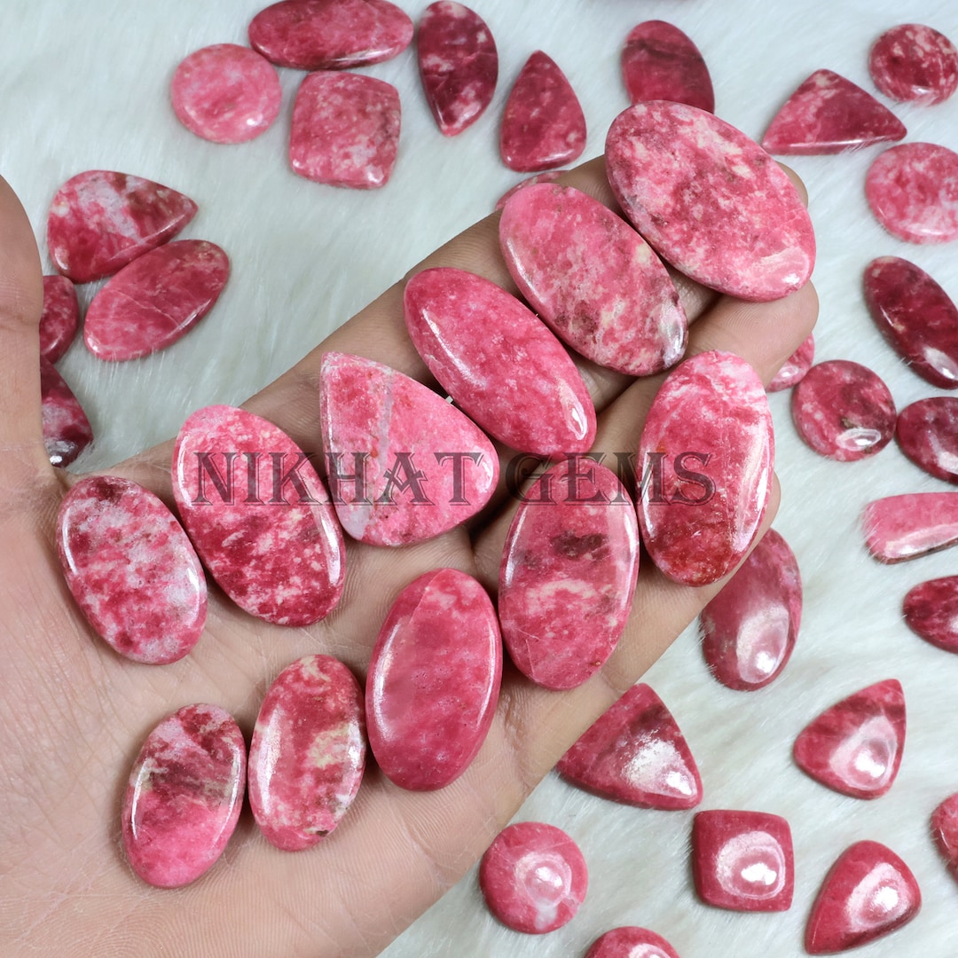 Natural Pink Thulite Gemstone, Mix Shape Thulite Cabochon, Wholesale Thulite Jasper, Handmade ...
