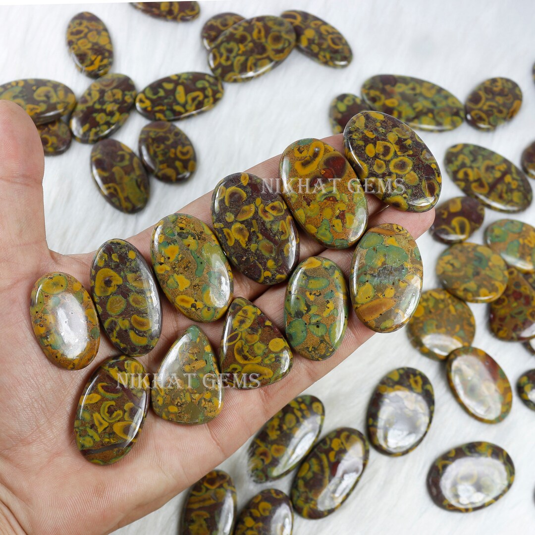 Fruit Jasper Gemstone Natural Fruit Jasper Cabochon Yellow Fruit Jasper ...