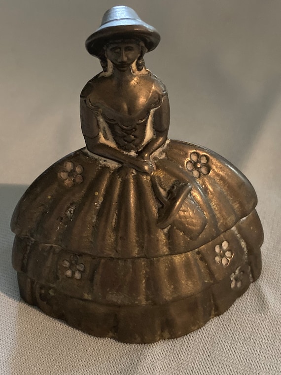 Brass Figurine Bell of a Woman in a Hoop Skirt. - Etsy