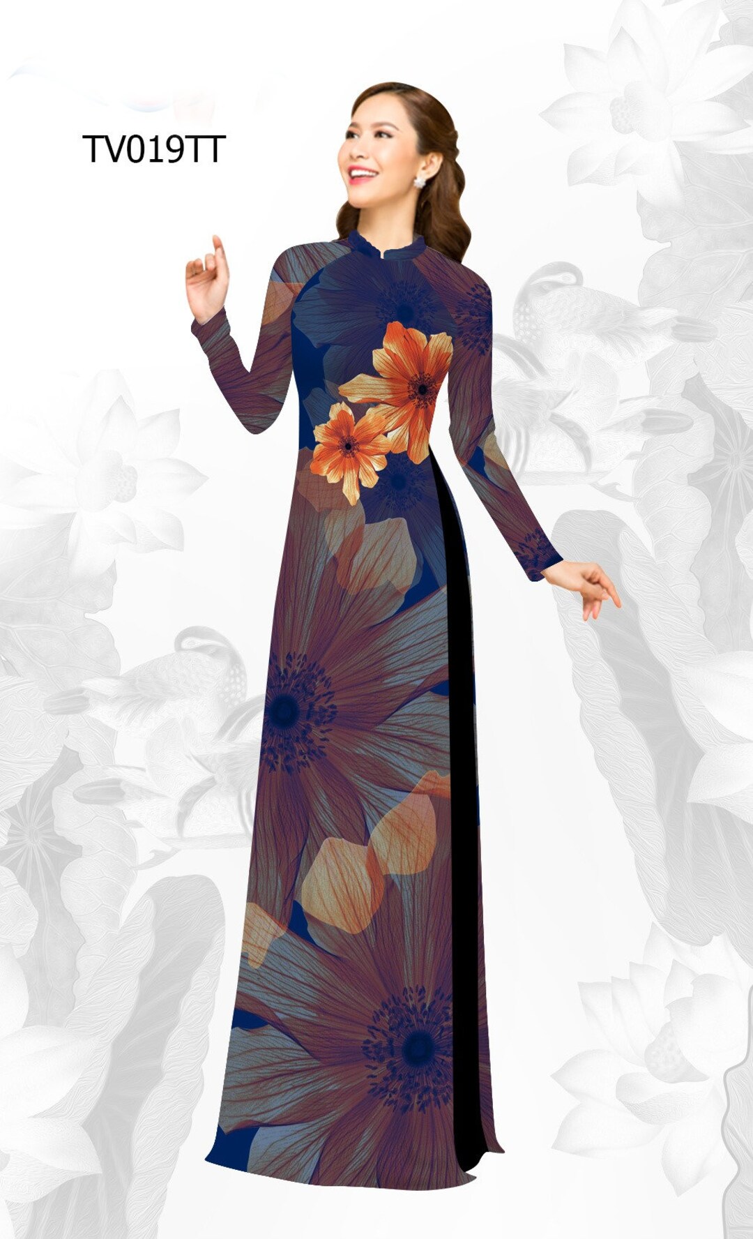Vietnamese Traditional Ao Dai for Women Nguyen Bowith Pants, Ao Dai for ...