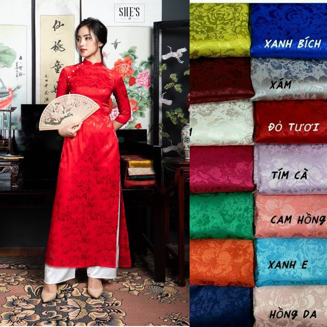 Vietnamese Traditional Silk Dress Include White Pants for Womenáo Dài ...