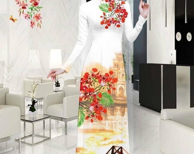 Vietnamese Traditional Ao Dai for Women Nguyen Bo(with Pants), Ao Dai ...