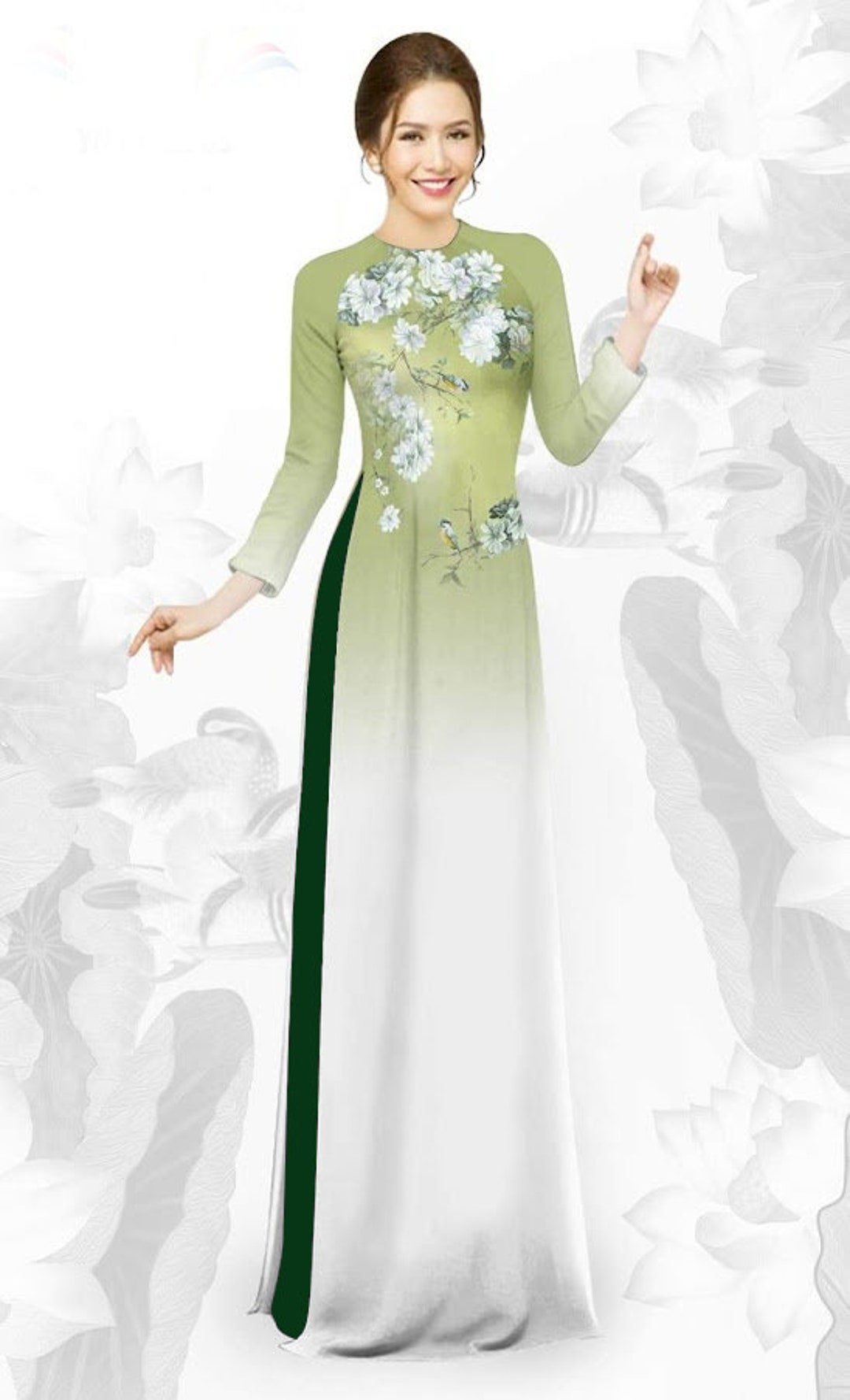 Vietnamese Traditional Ao Dai for Women Nguyen Bowith Pants - Etsy