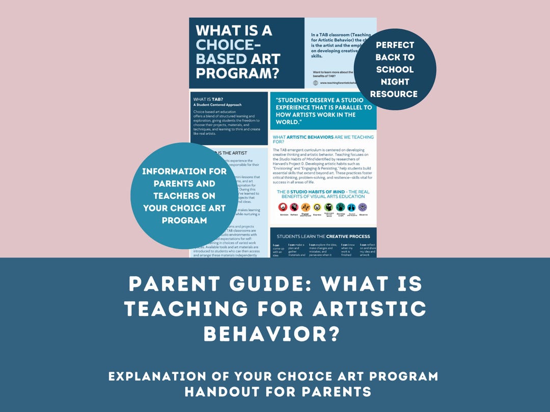 Teaching for Artistic Behavior (TAB) Parent Handout: Choice-based Art ...