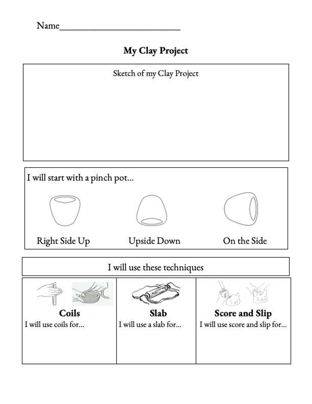 Pinch Pot Animal Planning Pinch Pot Project Clay Project Planner ...