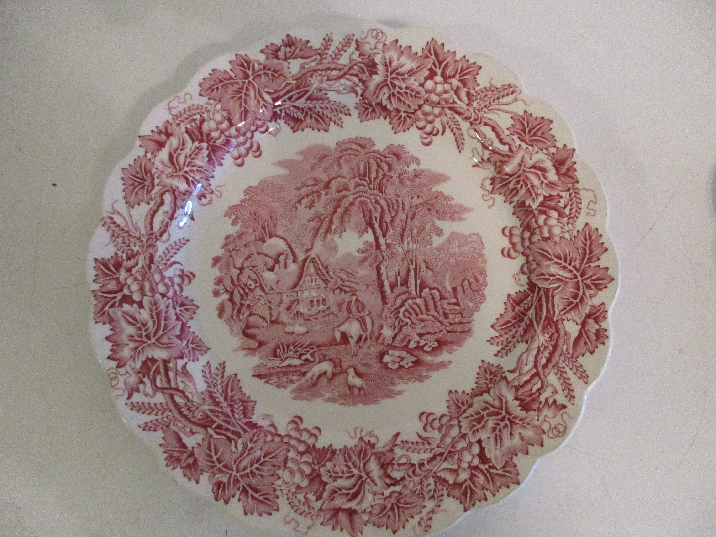 Pair of Booths British Scenery Dinner Plates A8024 in Red - Etsy