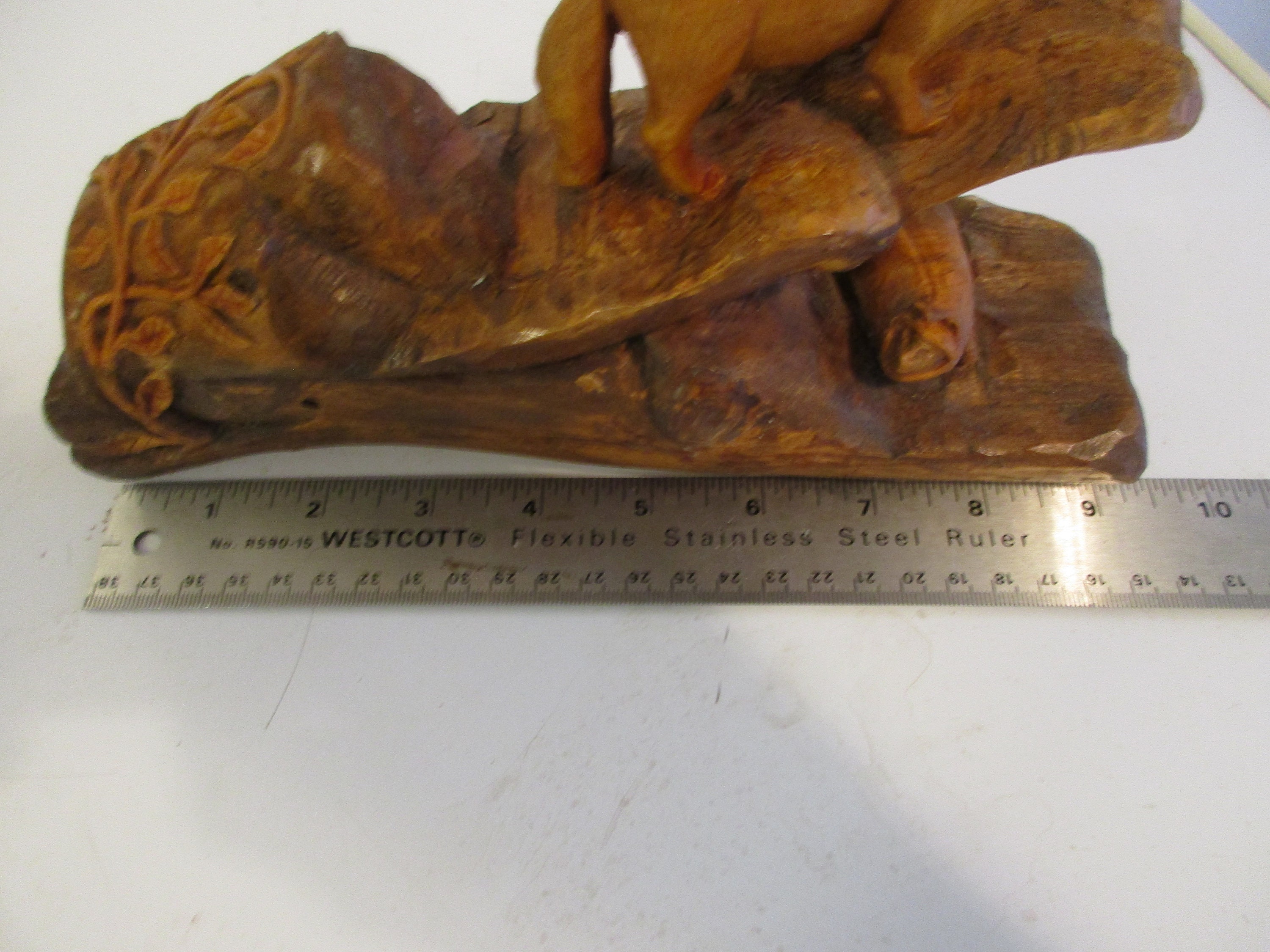 Vintage/antique? Primitive Folk Art Howling Wolf and Hiding Lamb Wood ...