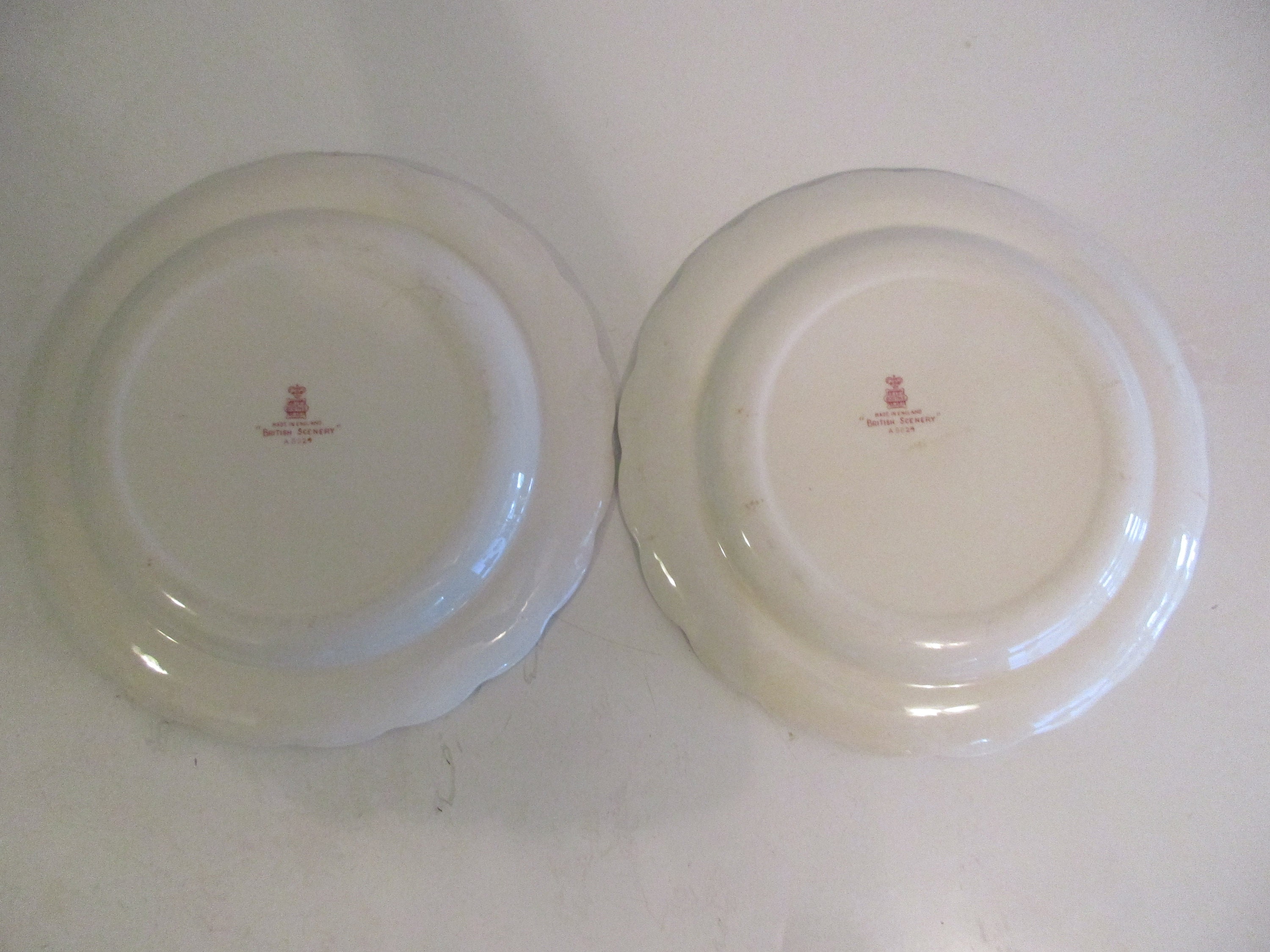 Pair of Booths British Scenery Dinner Plates A8024 in Red - Etsy