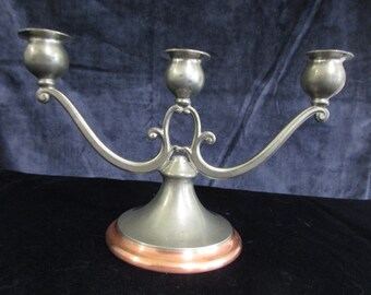 Vintage Insico Pewter 3 Arm Candelabra - Etsy