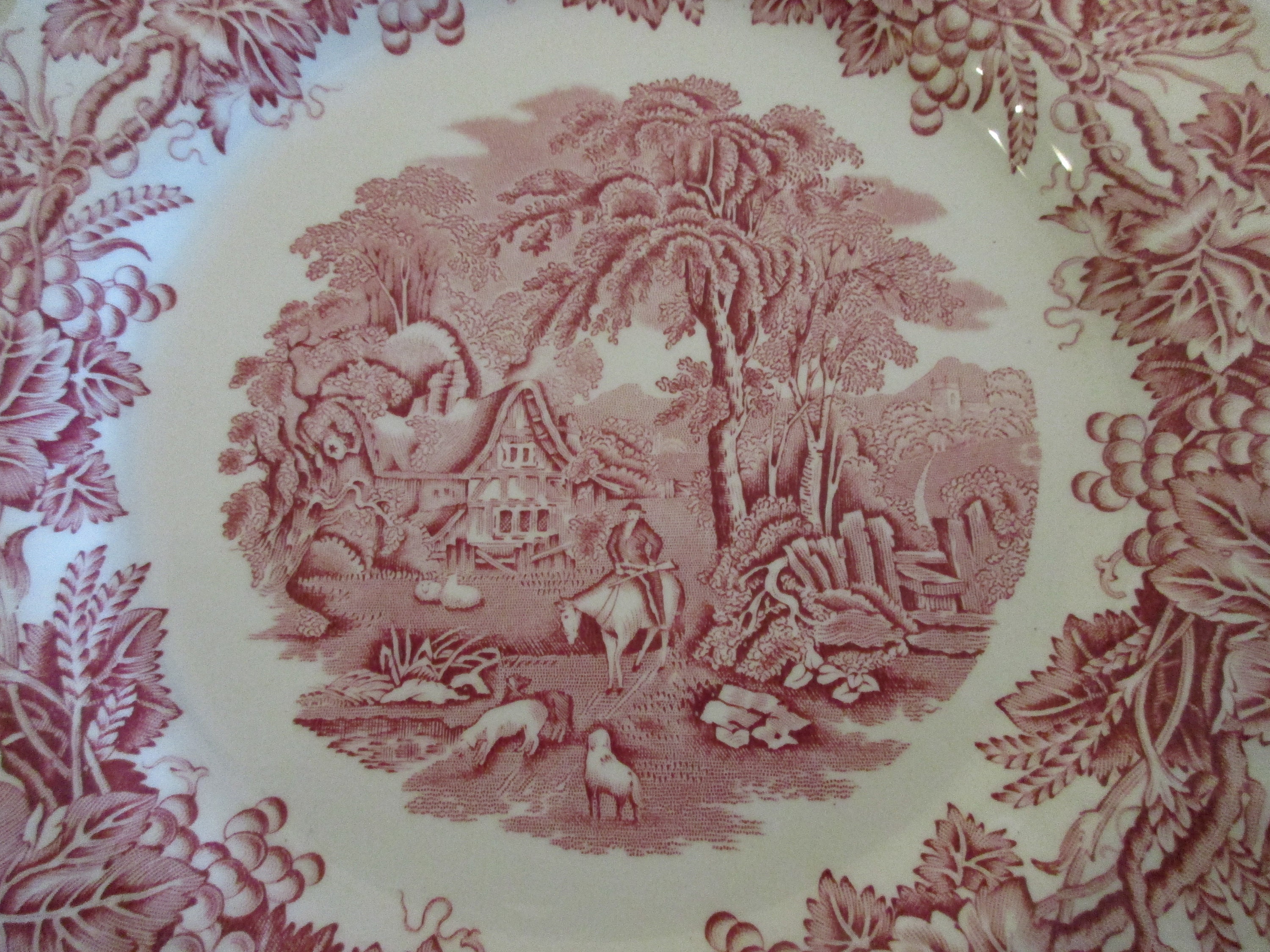 Pair of Booths British Scenery Dinner Plates A8024 in Red - Etsy