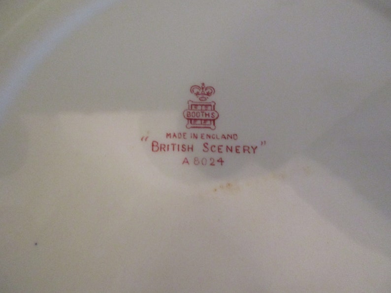 Pair of Booths British Scenery Dinner Plates A8024 in Red - Etsy
