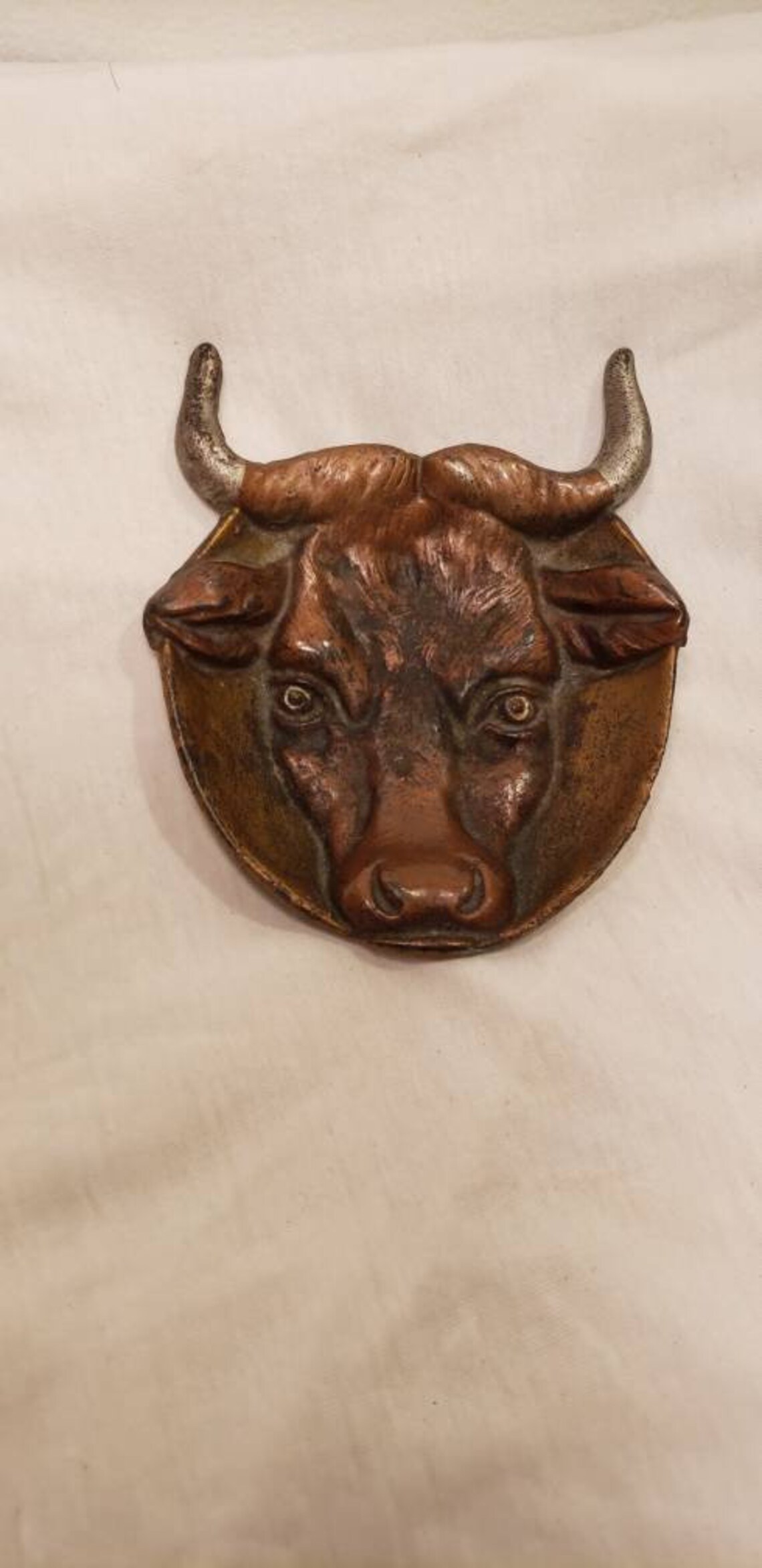 Antique Bull Artwork Antique Western Bull Art Antique Ashtray Antique ...