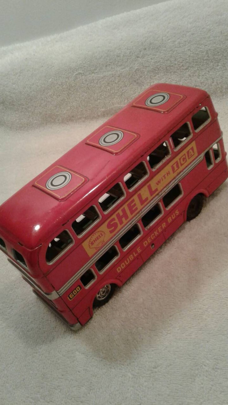 Vintage Toy Bus Shell gasoline Double decker bus Vintage | Etsy