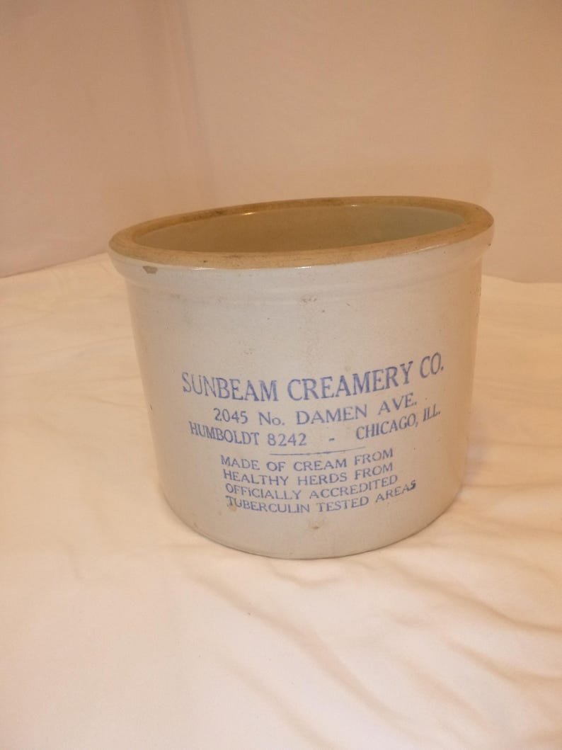 Antique Sunbeam Creamery Stoneware, Antique Advertising, Chicago ...