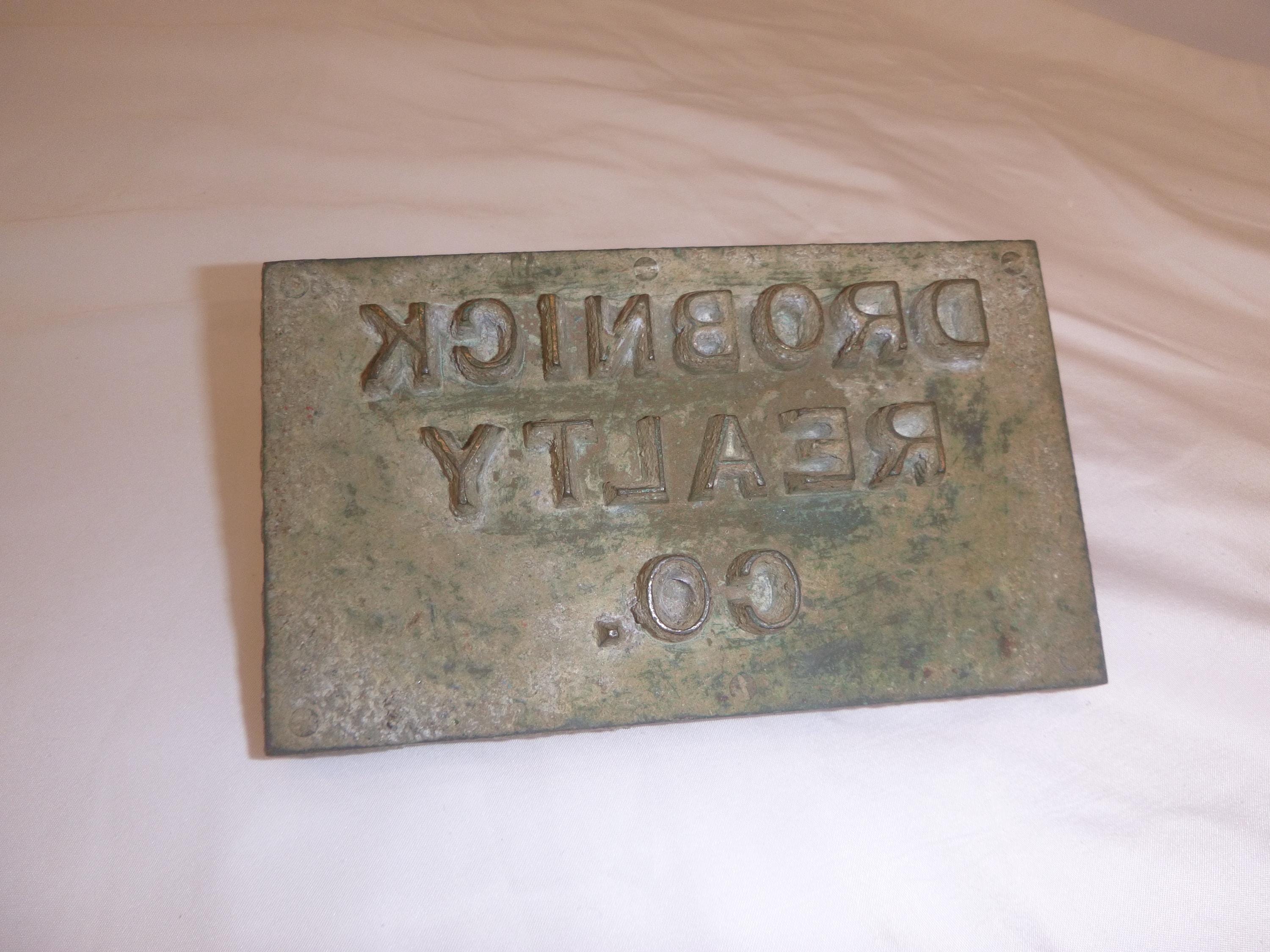 Antique Brick Stamp, Antique Brick Mold, Drobnick Realty, Masonry Tool ...