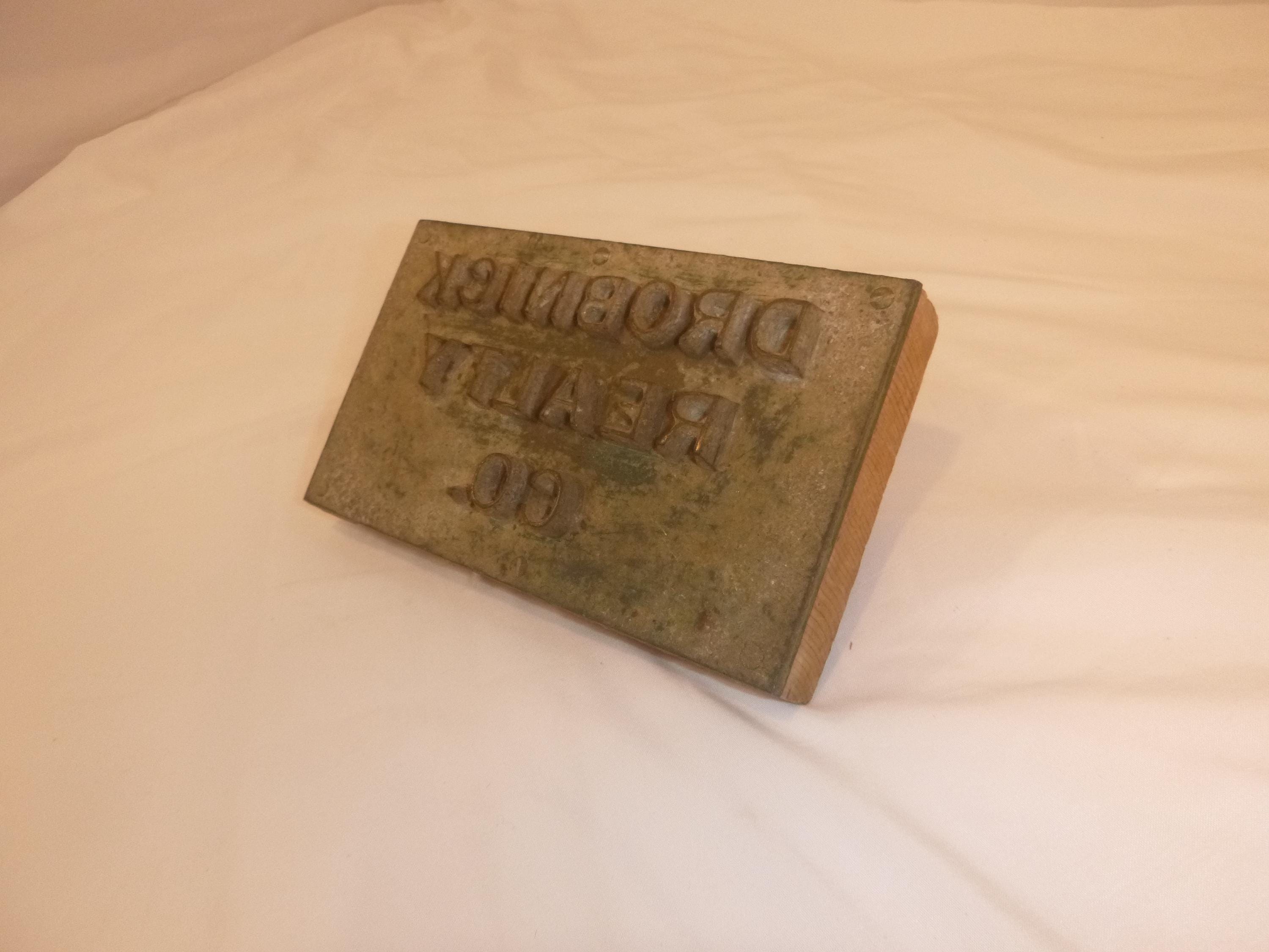 Antique Brick Stamp, Antique Brick Mold, Drobnick Realty, Masonry Tool ...