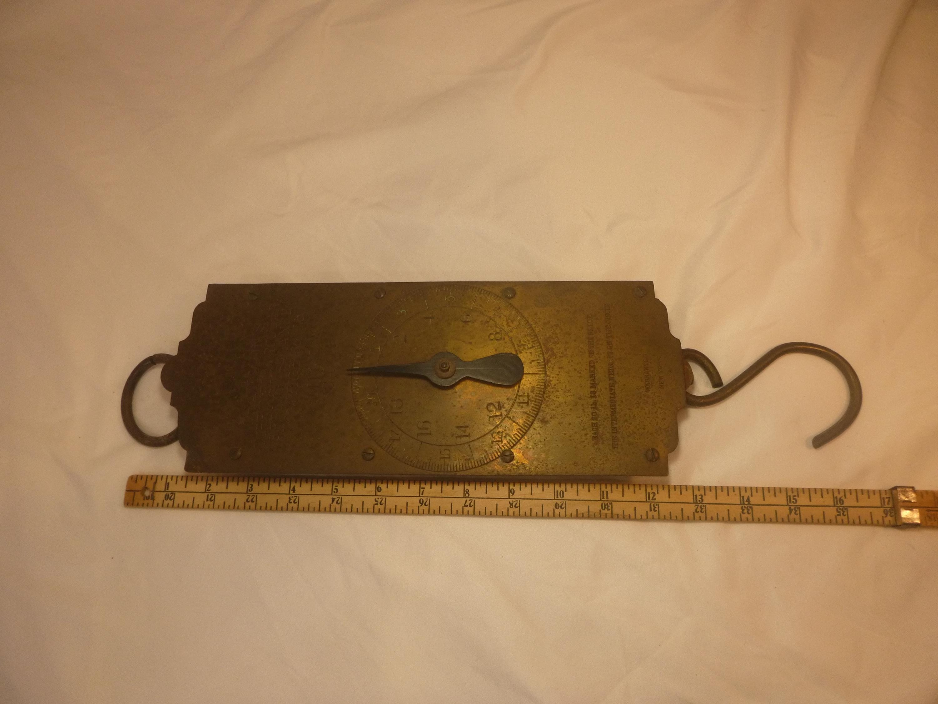 Antique Chatillon's Milk Scale, Antique Farm Scale 60lb, Brass Hanging ...