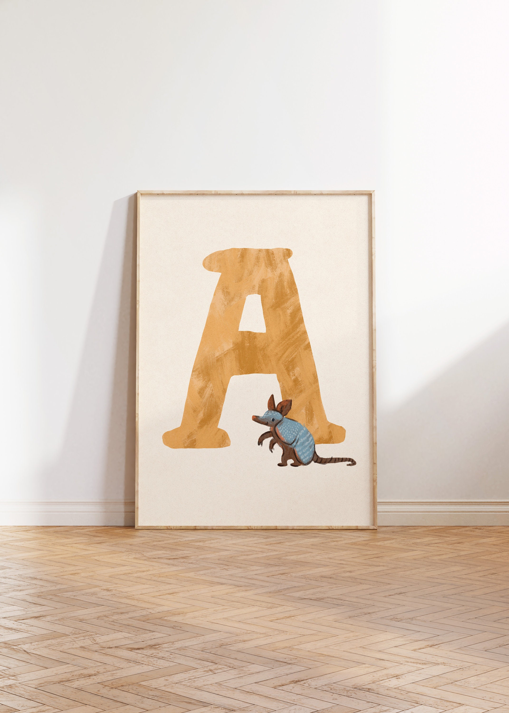 A is for Armadillo - Alphabet Illustration Letter A Kids Room Print ...