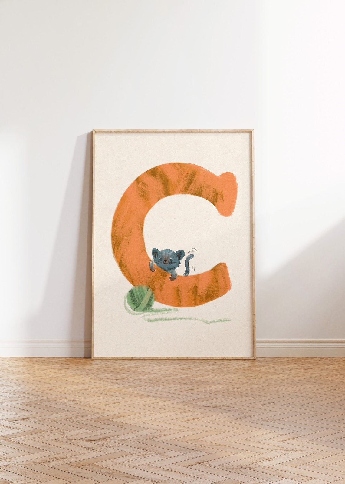 C is for Cat Cute Cat Alphabet Print Letter C Kids Nursery Wall Art ...
